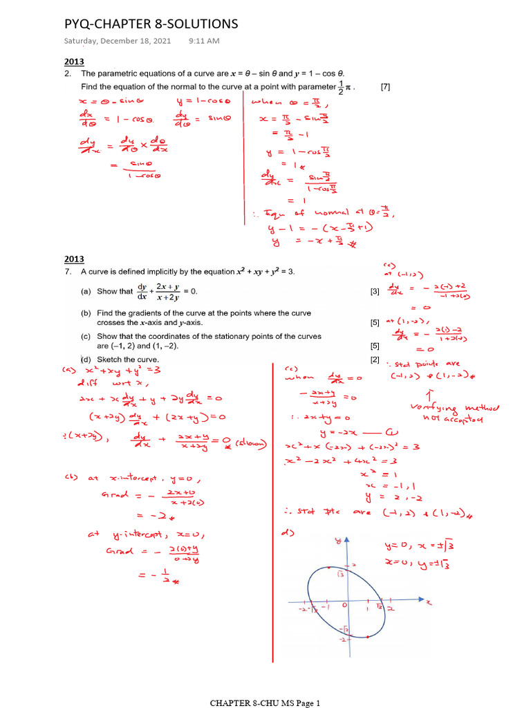 Pyq Chapter 8 Solutions | PDF
