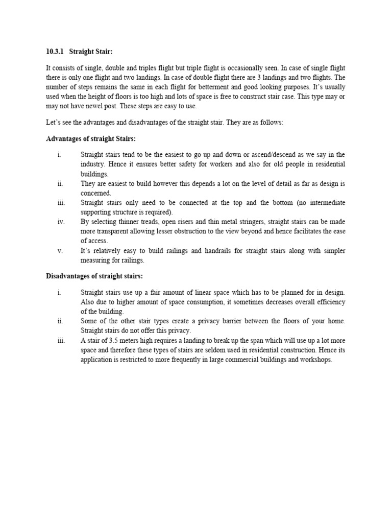 Straight Flight Stairs Presentation and Assessment | PDF | Stairs