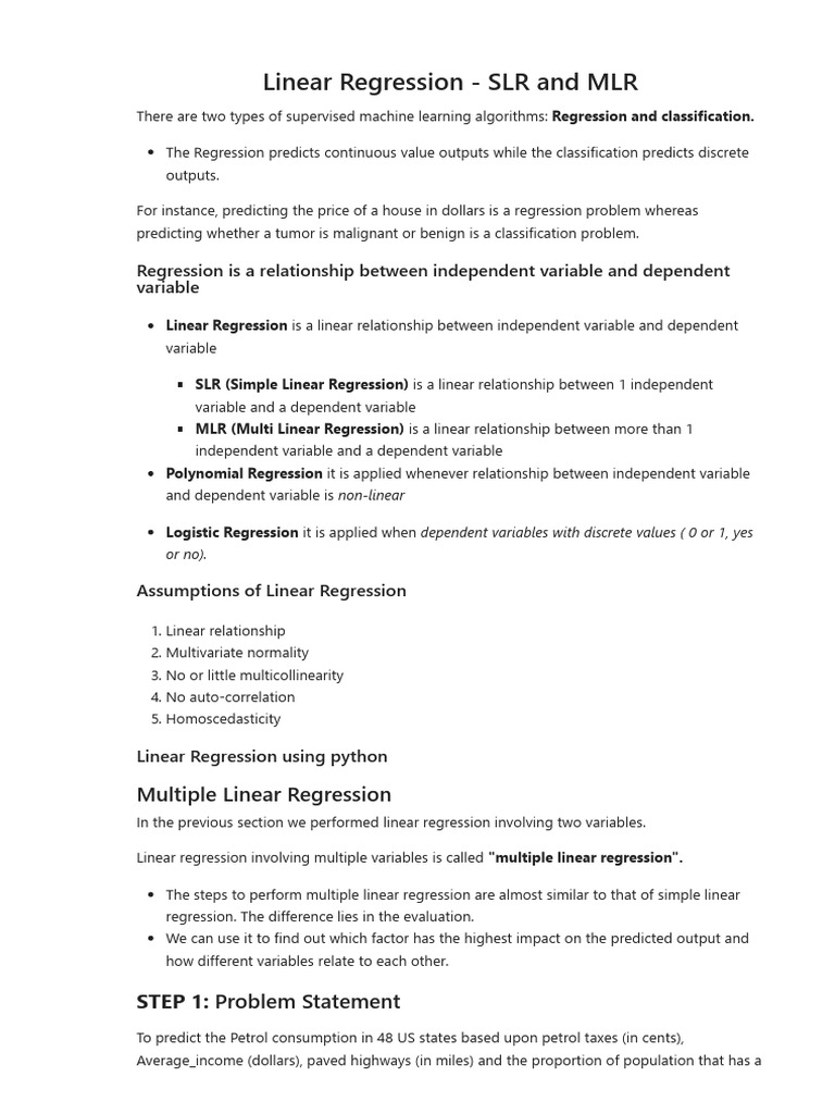 Regression Practice Mlr Pdf Linear Regression Mean Squared Error