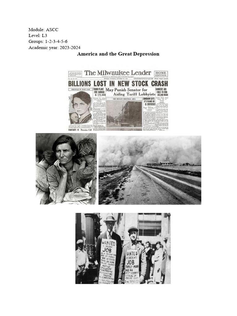 America and The Great Depression | PDF | Great Depression | Milton Friedman