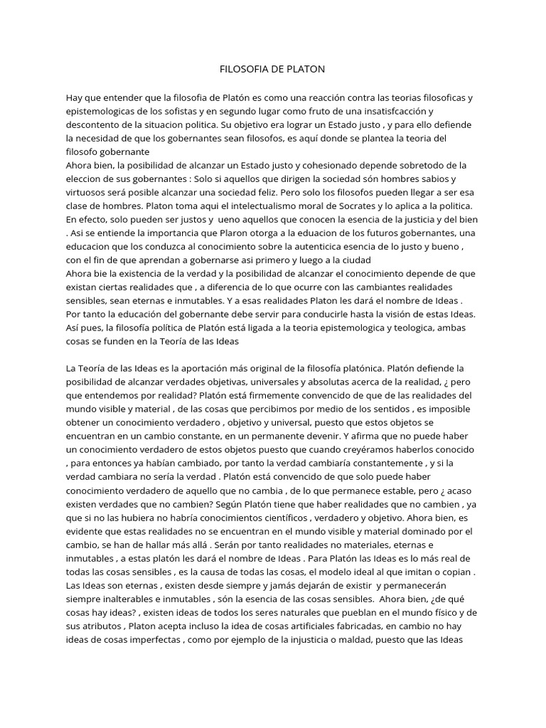 disertación platón (1) | Descargar gratis PDF | Platón | Conocimiento