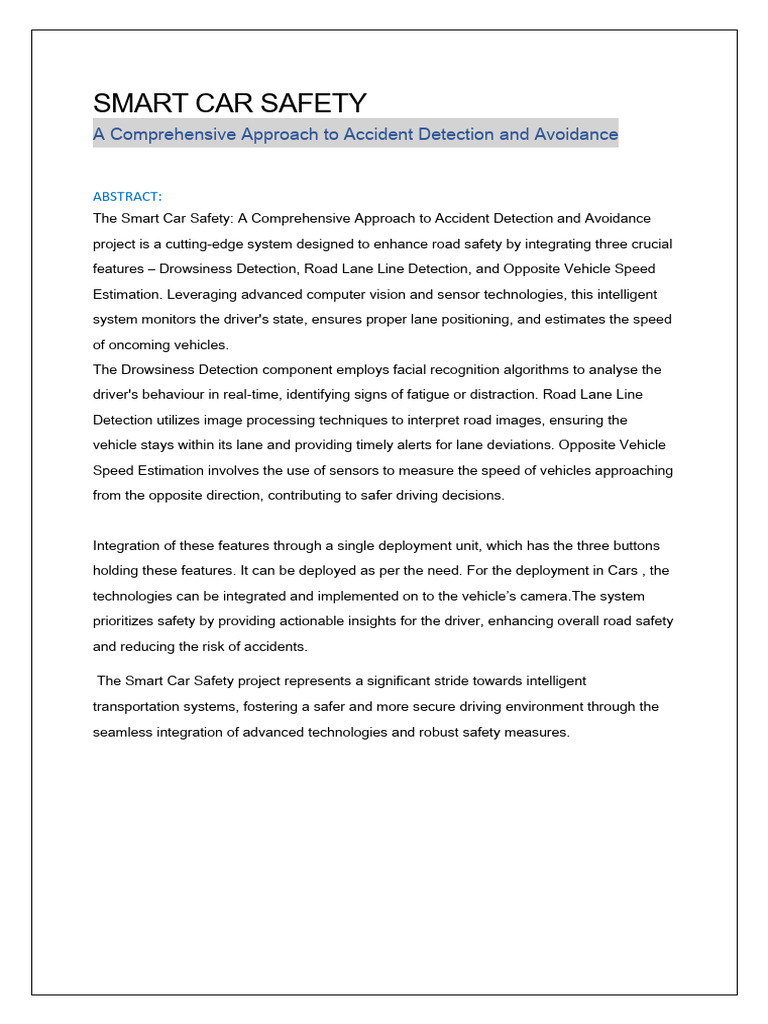 Smart Car Safety | PDF