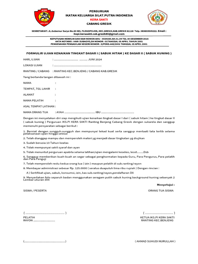 Formulir Kuning 2024 | PDF