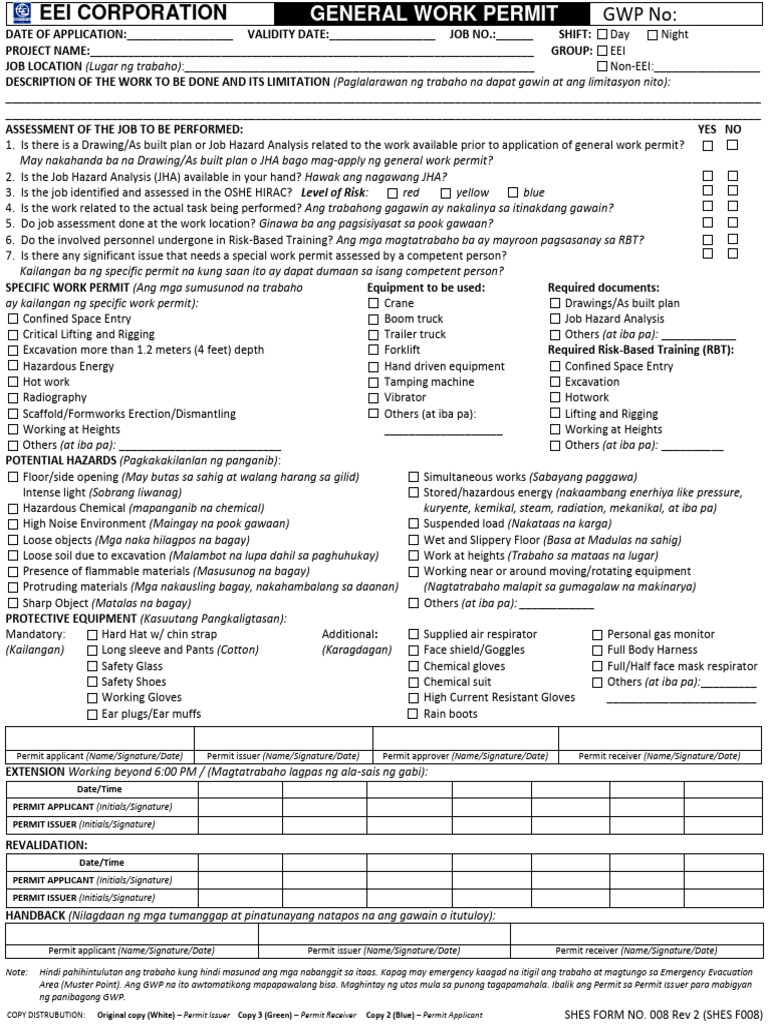 General Work Permit | PDF | Workplace | Working Conditions