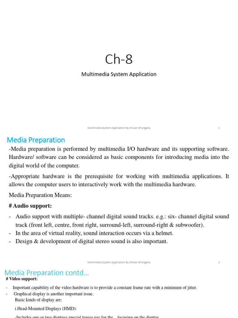 Ch- 8 Multimedia System Application | PDF | Multimedia | Videotelephony
