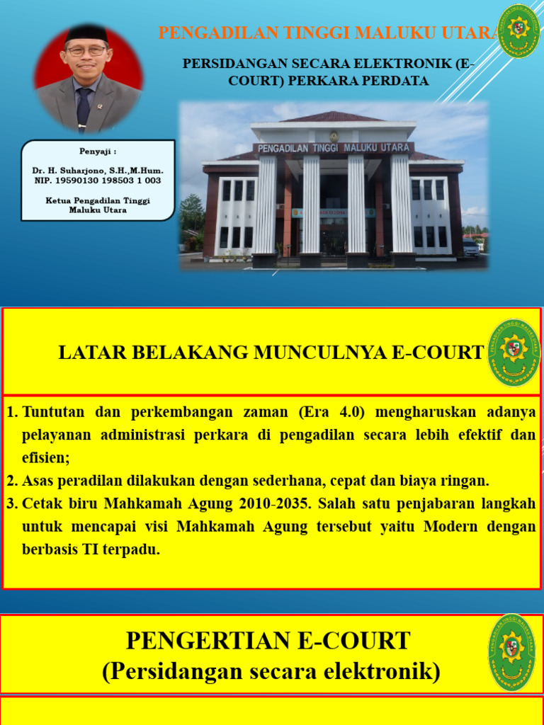 Slide Ecourt | PDF | Pengelolaan Keuangan & Uang | Komputer