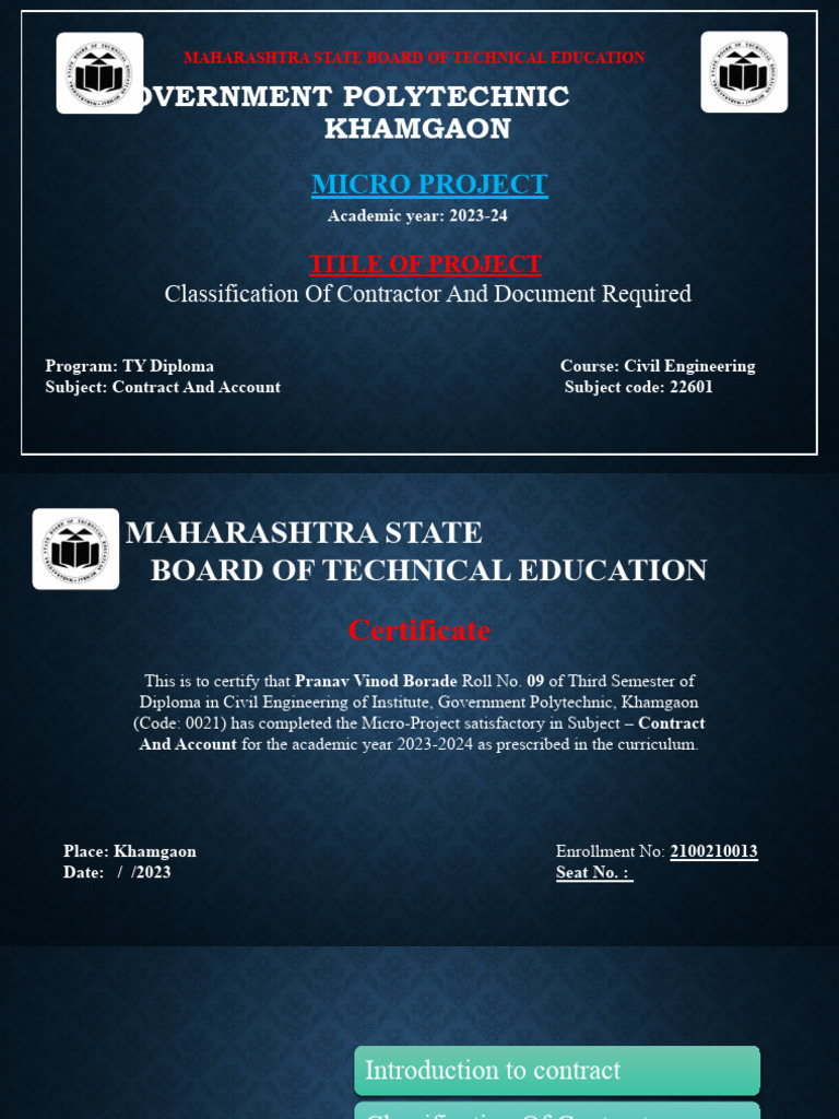 Contractor Classification and Registration Guide | PDF | Diploma ...