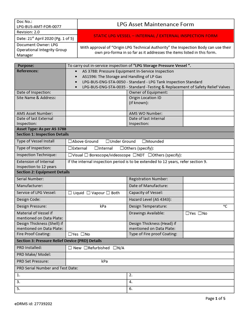 LPG Vessel Inspection Guide | PDF | Nondestructive Testing | Liquefied ...