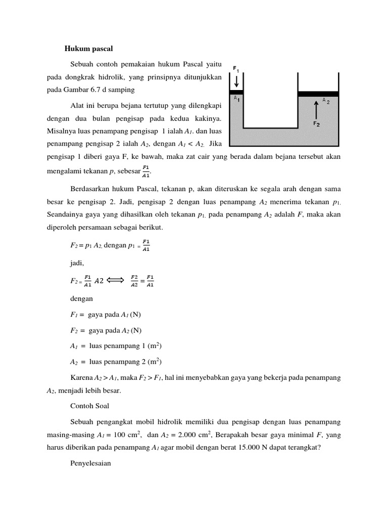 Contoh Soal Hukum Pascal Dan Hukum Archi | PDF