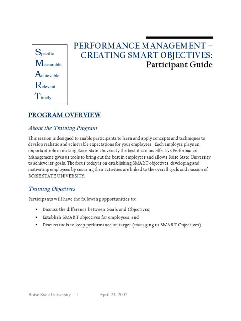 Smart Goals | PDF | Performance Management | Goal