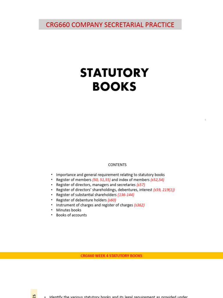 CRG Statutory Books | PDF | Debenture | Stocks