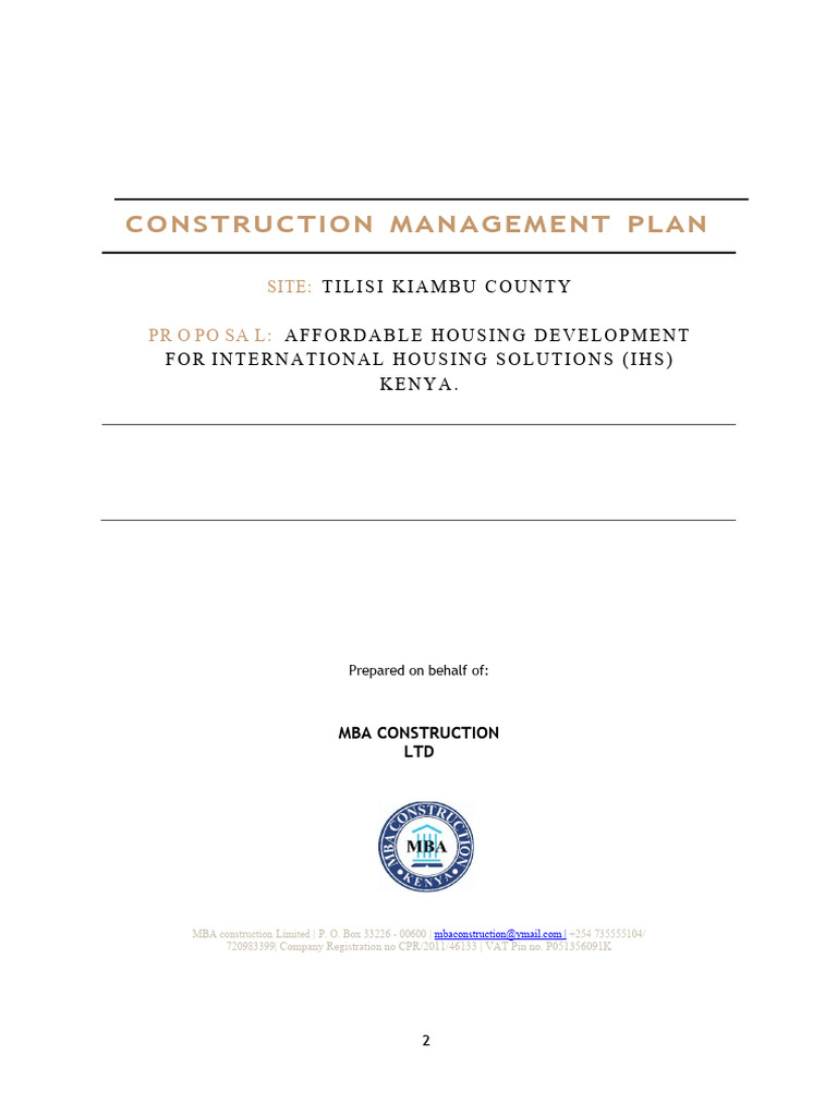 Construction Management Plan | PDF | Computer Security | Security