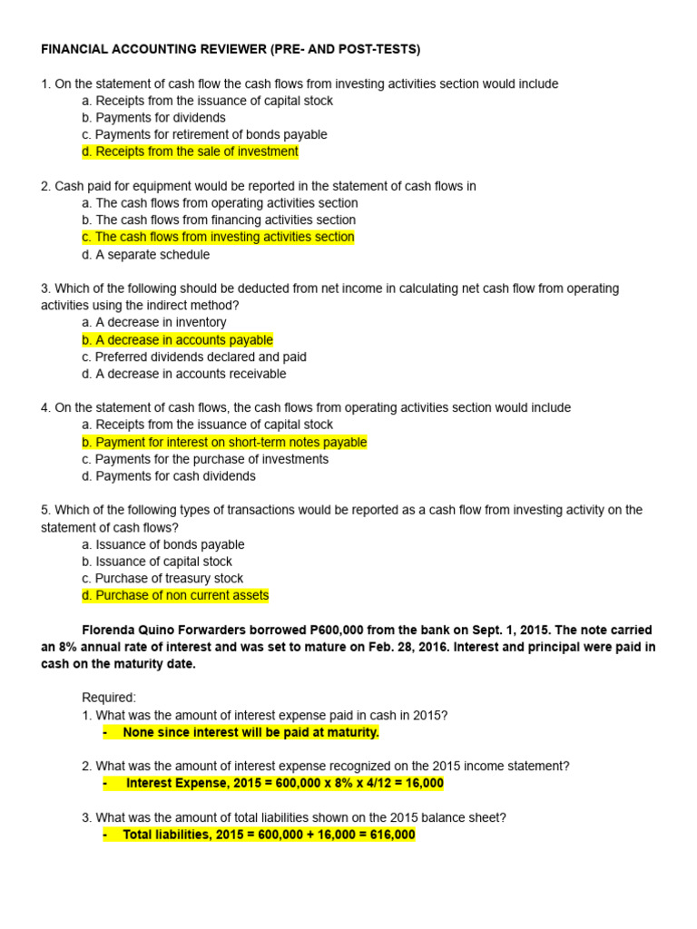 Financial Accounting Review Guide | PDF | Expense | Deferral