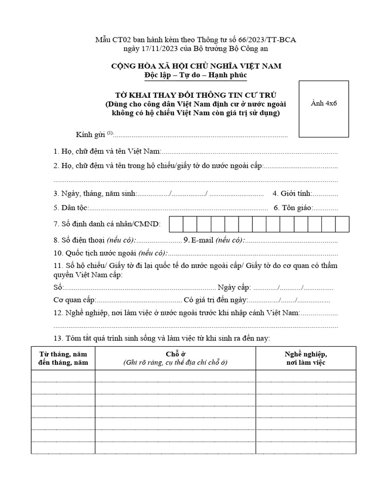 Mẫu CT02 - 66 | PDF