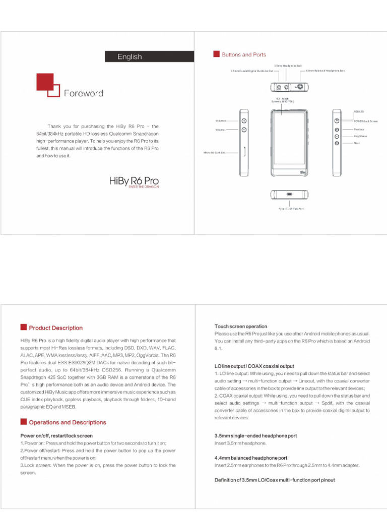 R6 Pro User Manual | PDF