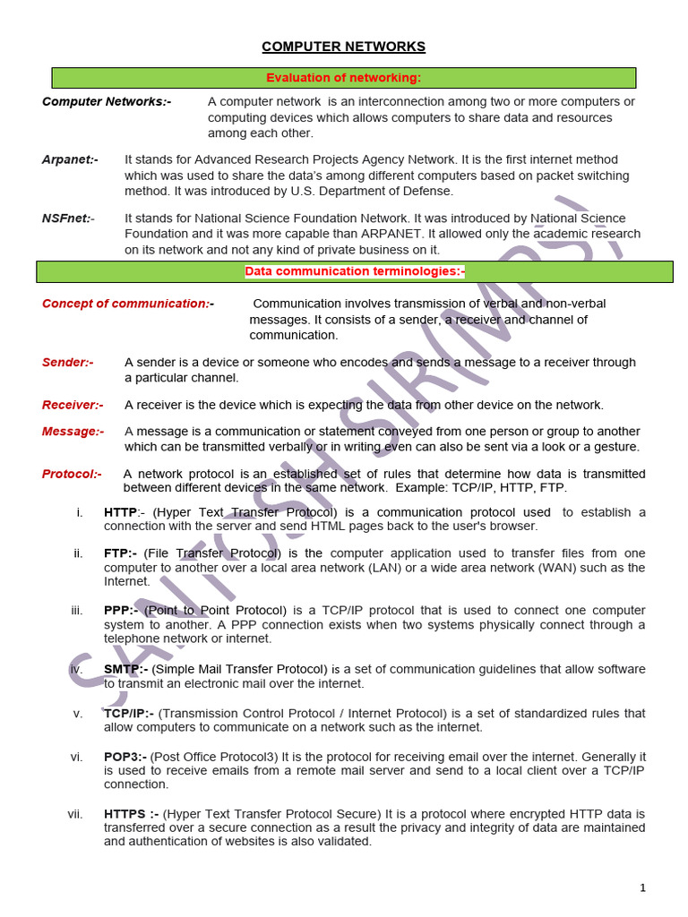 COMPUTER NETWORKS-XII (Updated-2022) | PDF | Computer Network | World Wide Web