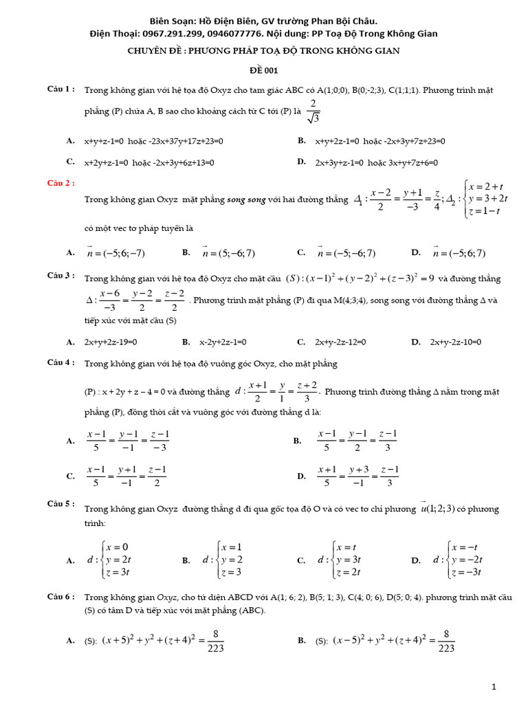 650 CH TN Toa Do Khong Gian | PDF