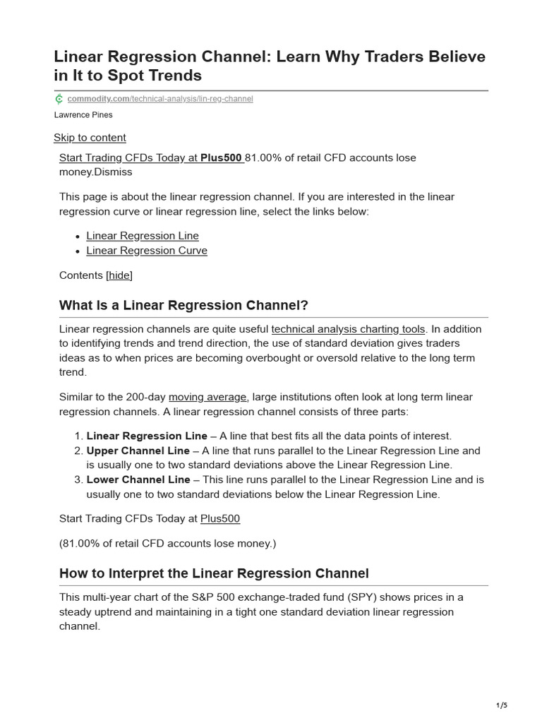 Linear Regression Channel Learn Why Traders Believe in It To Spot ...