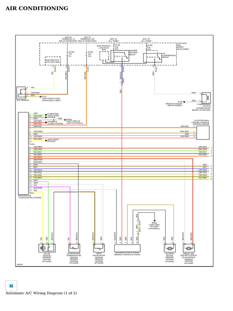 AIR CONDITIONING - MINI Cooper Countryman 2012 - SYSTEM WIRING DIAGRAMS ...