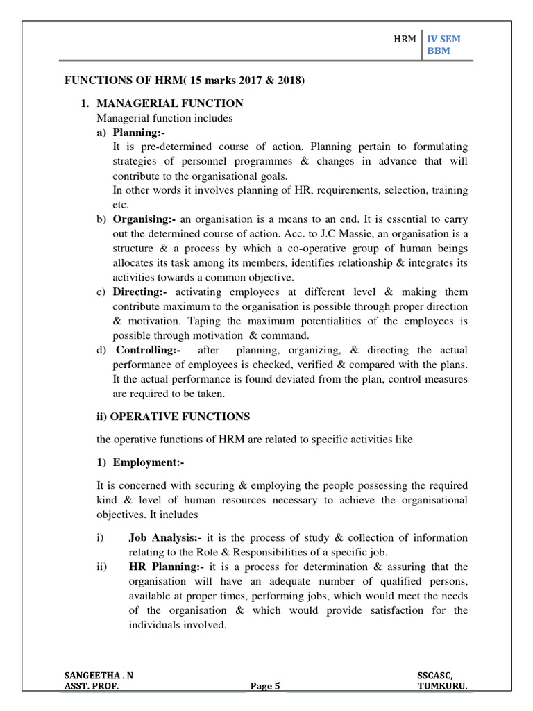 Functions of HRM Explained | PDF | Human Resource Management | Business ...