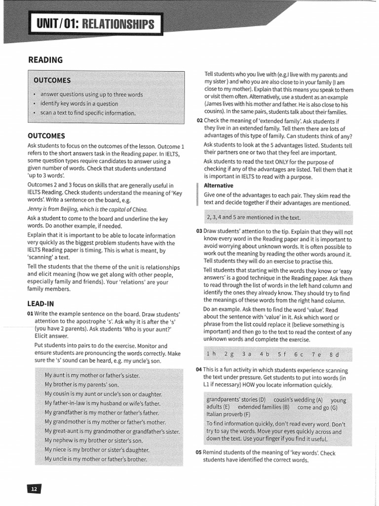 (IELTS Foundation) READING WEEK 1 - Teacher - S Note - Demo | PDF