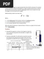 Hooke's Law Practical Experiment Guide | PDF