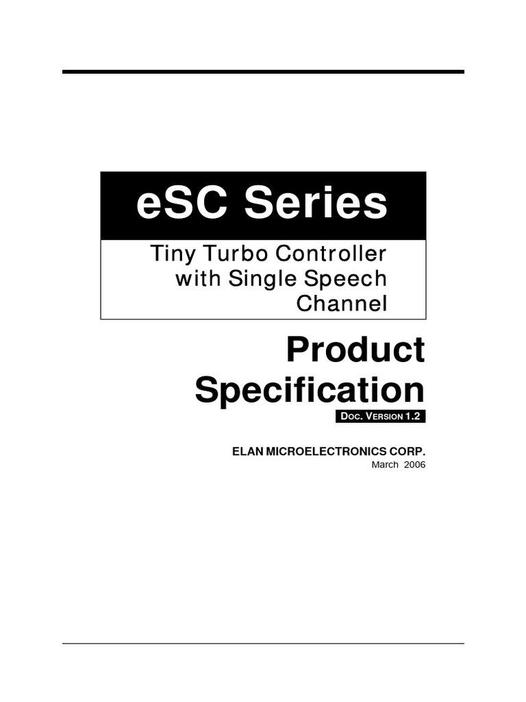 eSC Series: Product Specification | PDF | Input/Output | Electronic ...