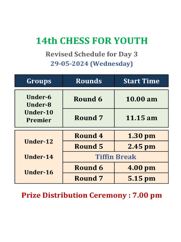 Change Timing For 3rd Day Schedule | PDF