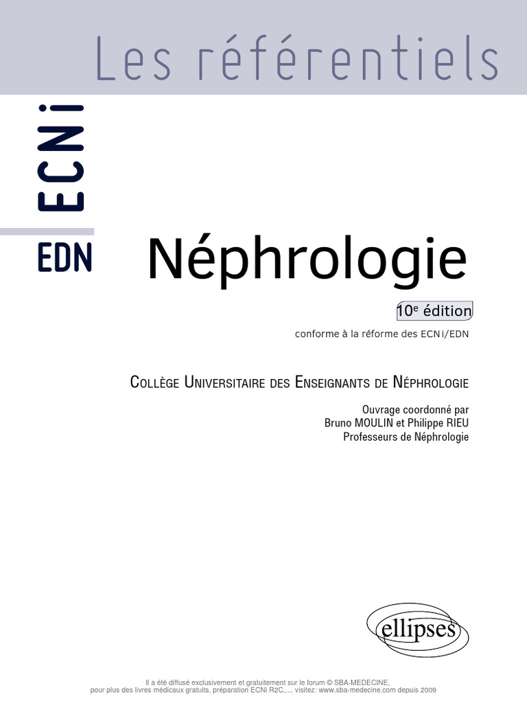 Référentiel Collège de Néphrologie EDN 10e Édition 2022 | PDF | Rein ...