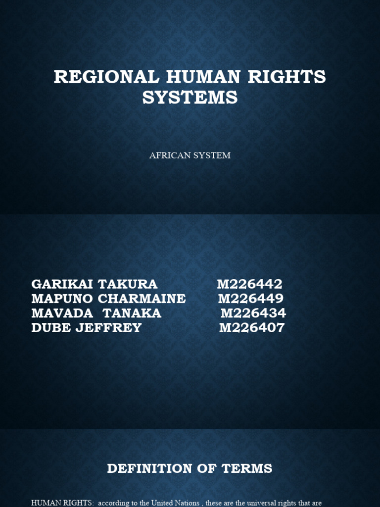 Regional Human RIGHTS SYSTEMS Group Work | PDF | Gender Studies ...