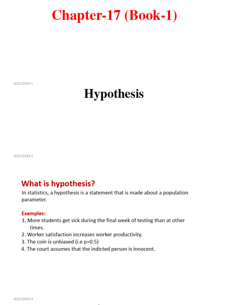 Hypothesis and Index Number and Sampling Method | PDF | Statistical Significance | Hypothesis