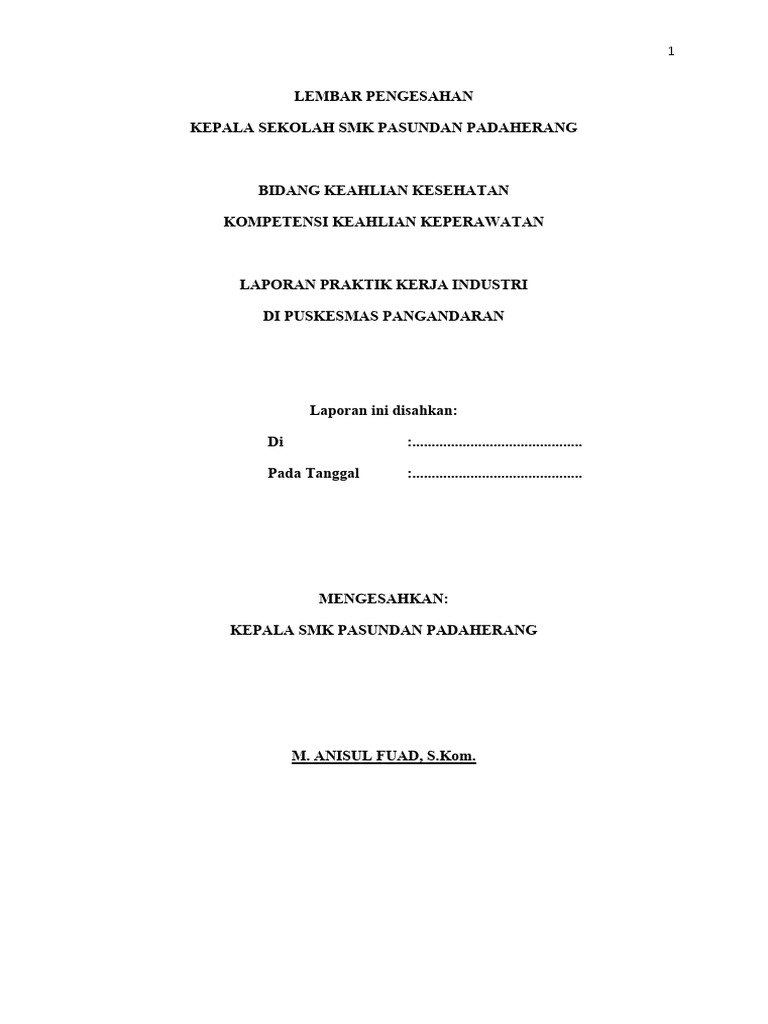 Laporan PKL Gina .Print | PDF | Pengembangan Diri | Kesehatan Holistik