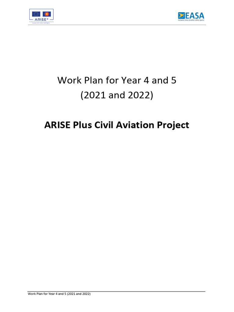 Annex 4 Work Plan 2021 - 2022 After 4th PSC - Final | PDF | Unmanned Aerial Vehicle | Aviation ...