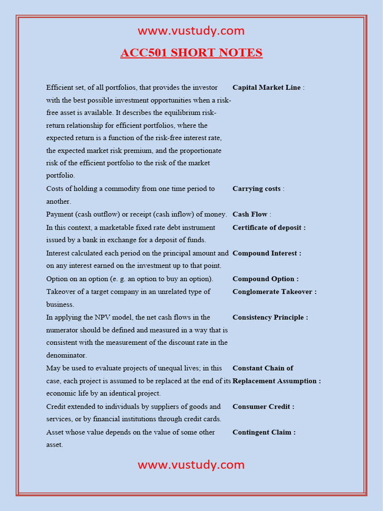 Acc501 Short Notes for Midterm Exam | PDF | Stocks | Interest Acc501 Short Notes for Midterm Exam | PDF | Stocks | Interest
