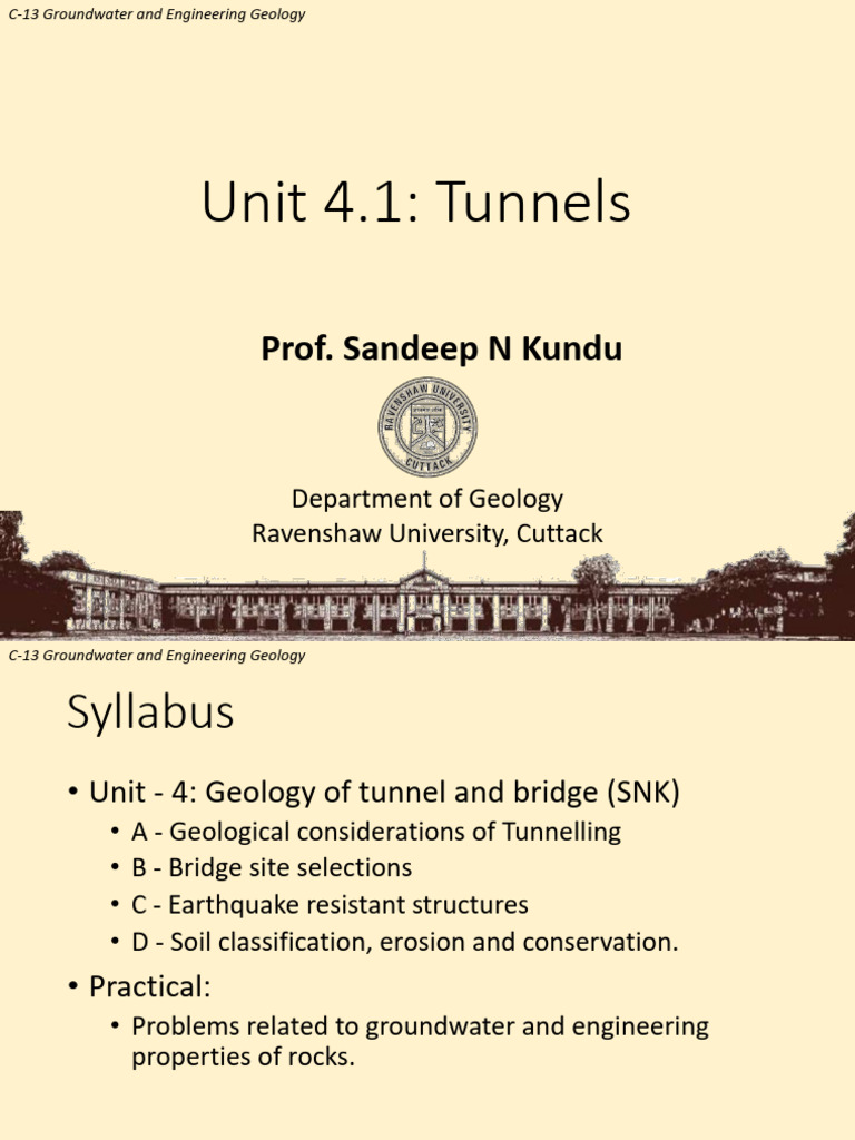 Unit 4.1 Tunnels | PDF | Fault (Geology) | Tunnel