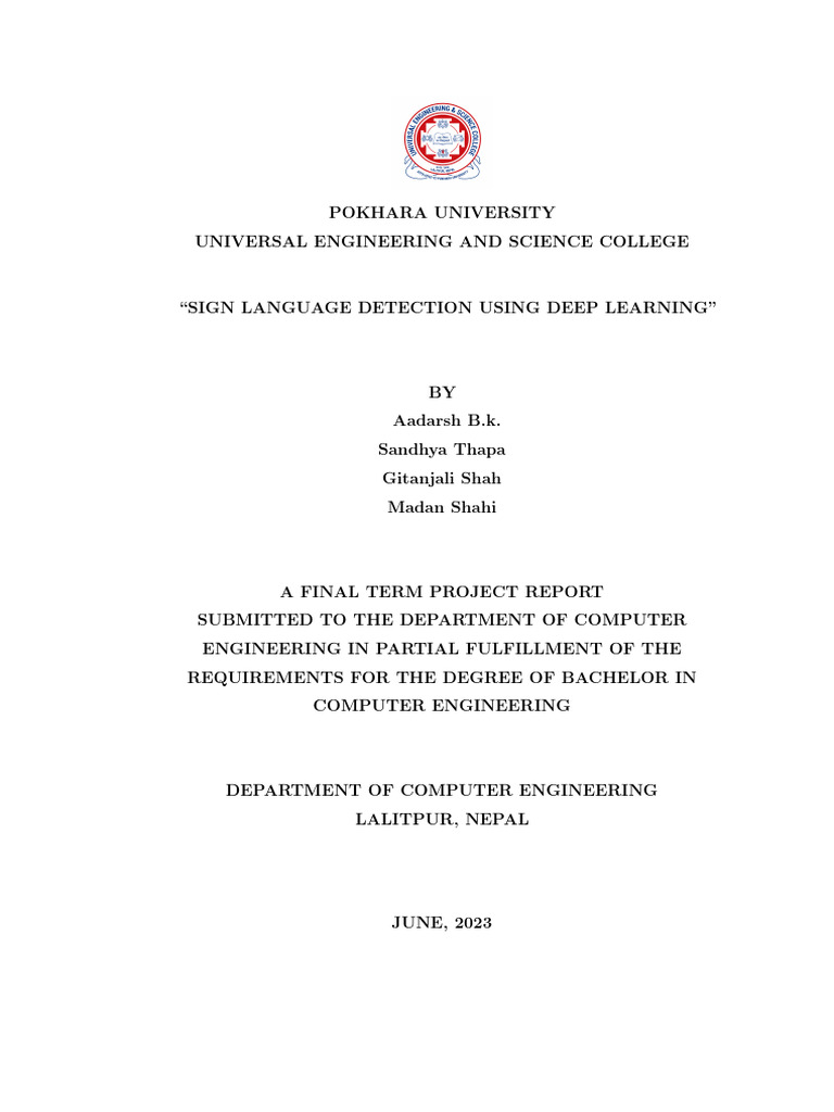 ProjectTemplateFinal__4___4_-4 | Download Free PDF | Sign Language | Deep Learning