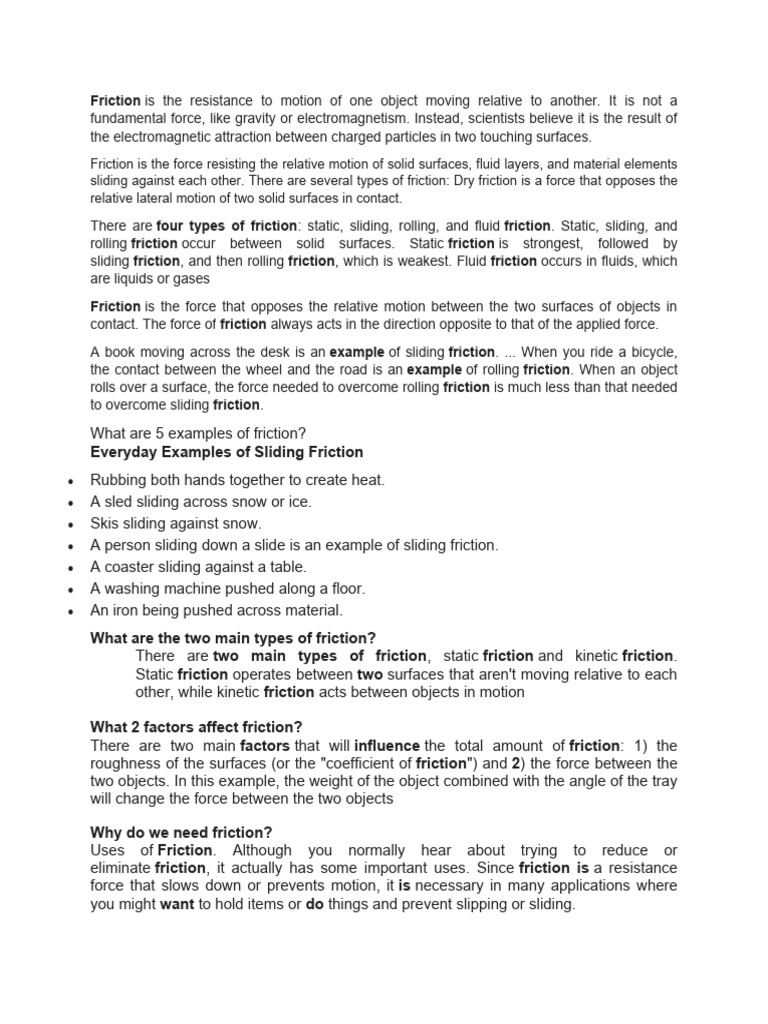 Friction Download Free Pdf Friction Force