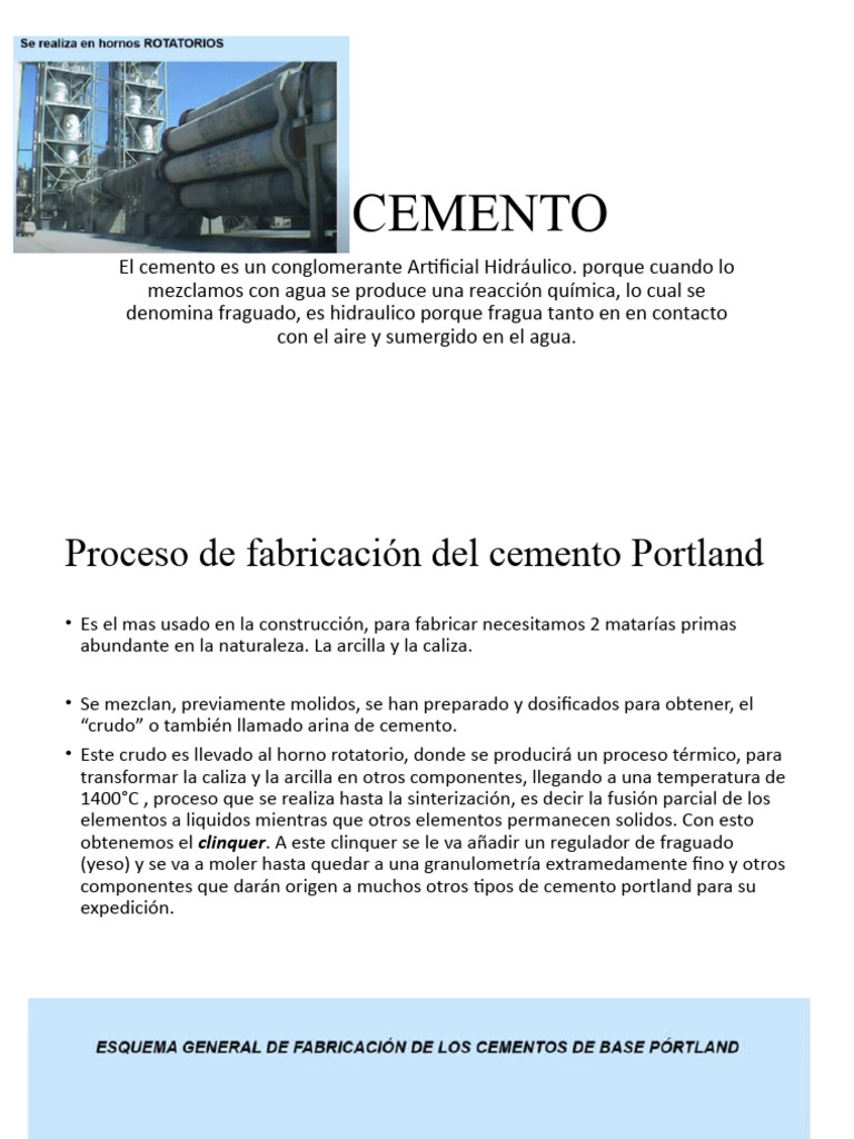 Fabricacion Del Cemento | PDF | Cemento | Materiales