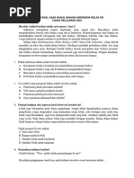Soal Sas Ganjil Bahasa Indonesia Kelas 9 Kurmer Tapel 2024-2025 | PDF