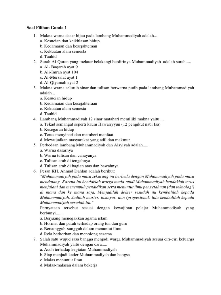 Soal Latihan KMD Kelas 3 | PDF