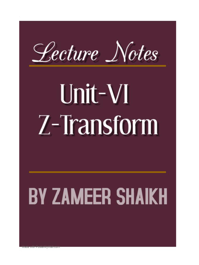 Z Transform | Download Free PDF | Mathematical Analysis | Mathematical Objects