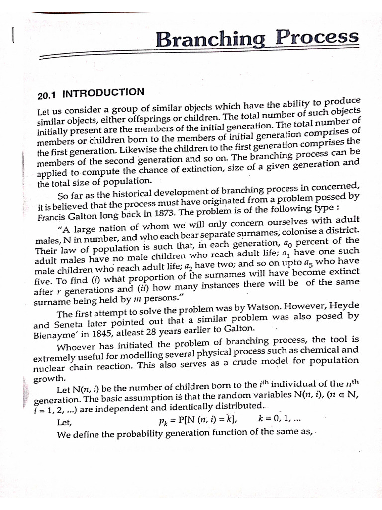 Branching Process Stochastic | PDF