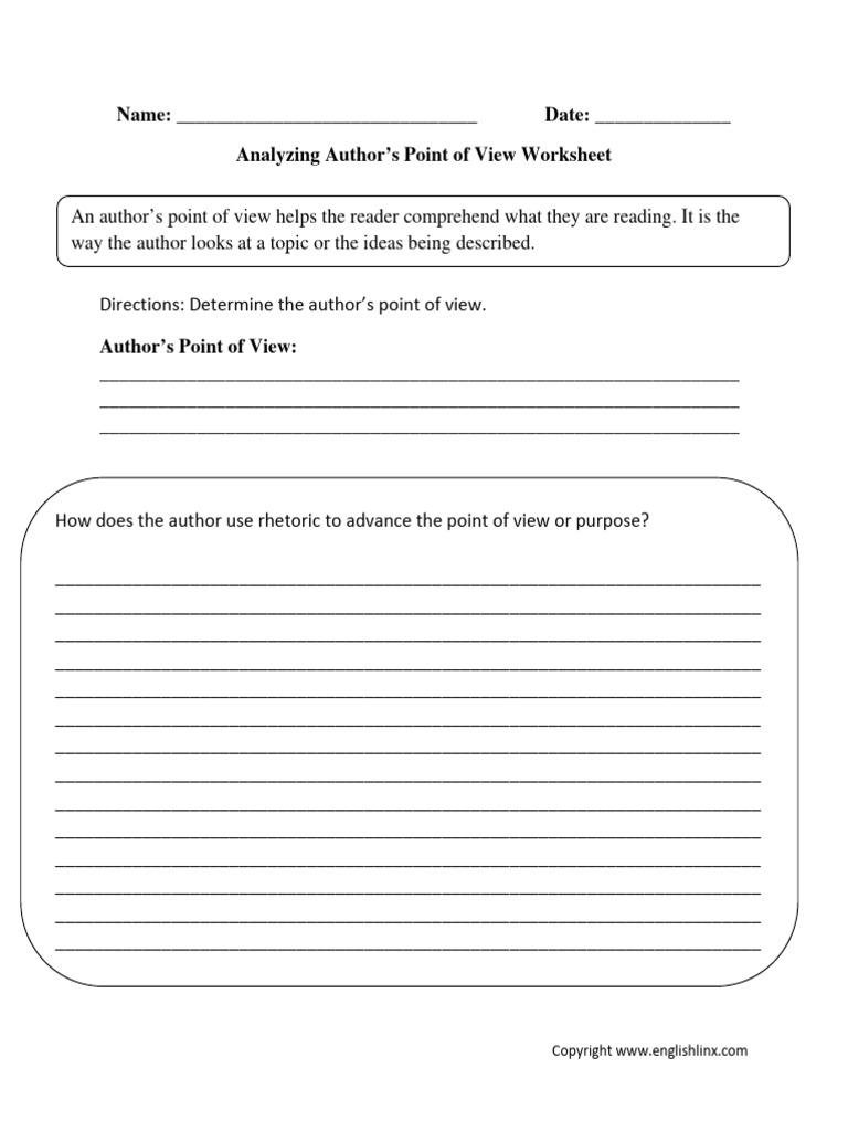 Analyzing Authors Point of View Worksheet | PDF | Career & Growth | Art