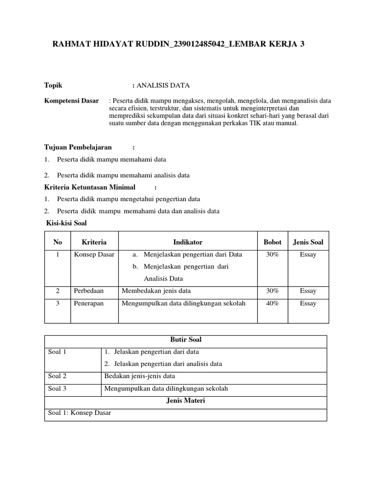 Eksplorasi Konsep - Rahmat Hidayat Ruddin - Topik 3 | PDF