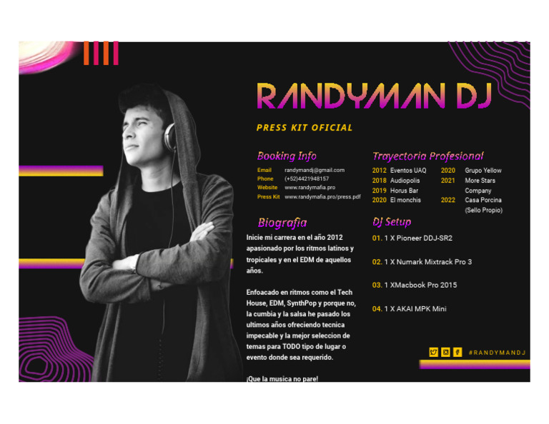 DJ Randyman: Trayectoria y Contacto | PDF