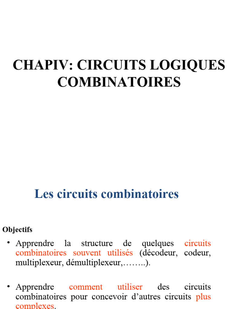 CM-CHAP 4 - Circuits Combinatoires | PDF | Écran à cristaux liquides ...
