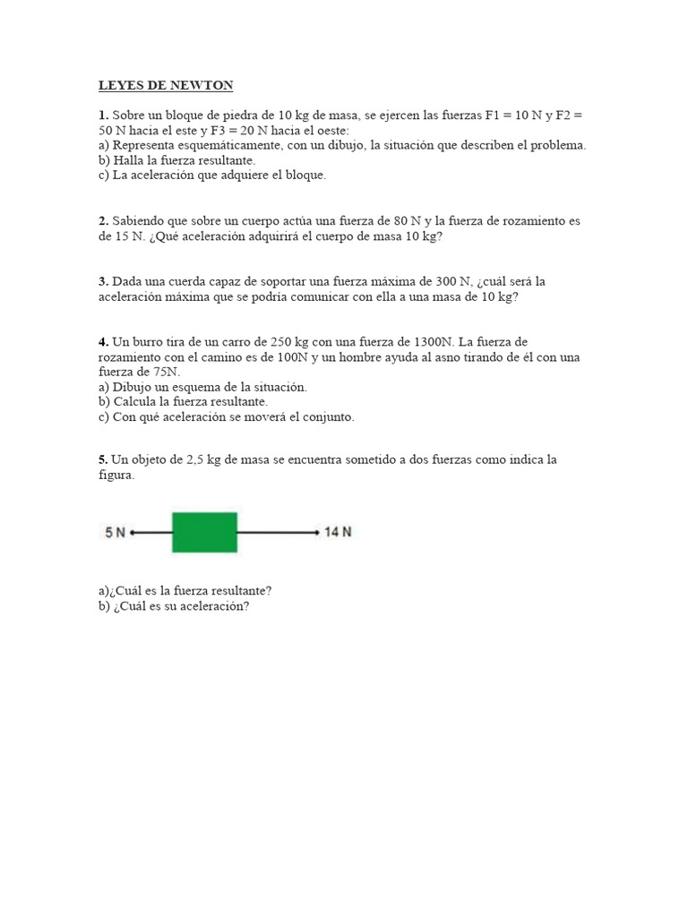 Actividades Ley de Newton | PDF