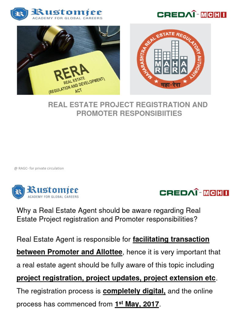 Real Estate Project Registration & Promoters Responsibilities | PDF | Interest | Architect