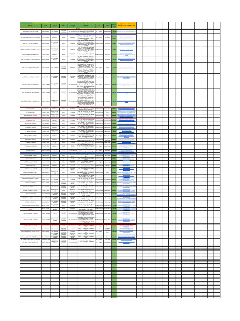 Marvel For Computers Laptop List | PDF | Computer Monitor | Hdmi
