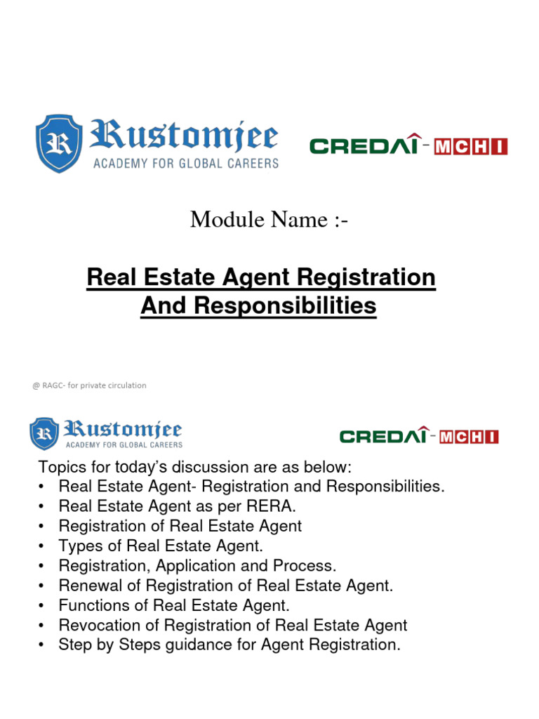 Real Estate Agent Registrations & Responsiblities (1) (Autosaved) | PDF ...